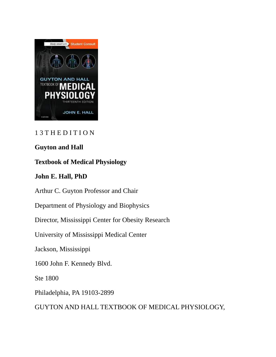 Guyton and Hall Textbook of Medical Physiology, 13th Ed PDF Download ...