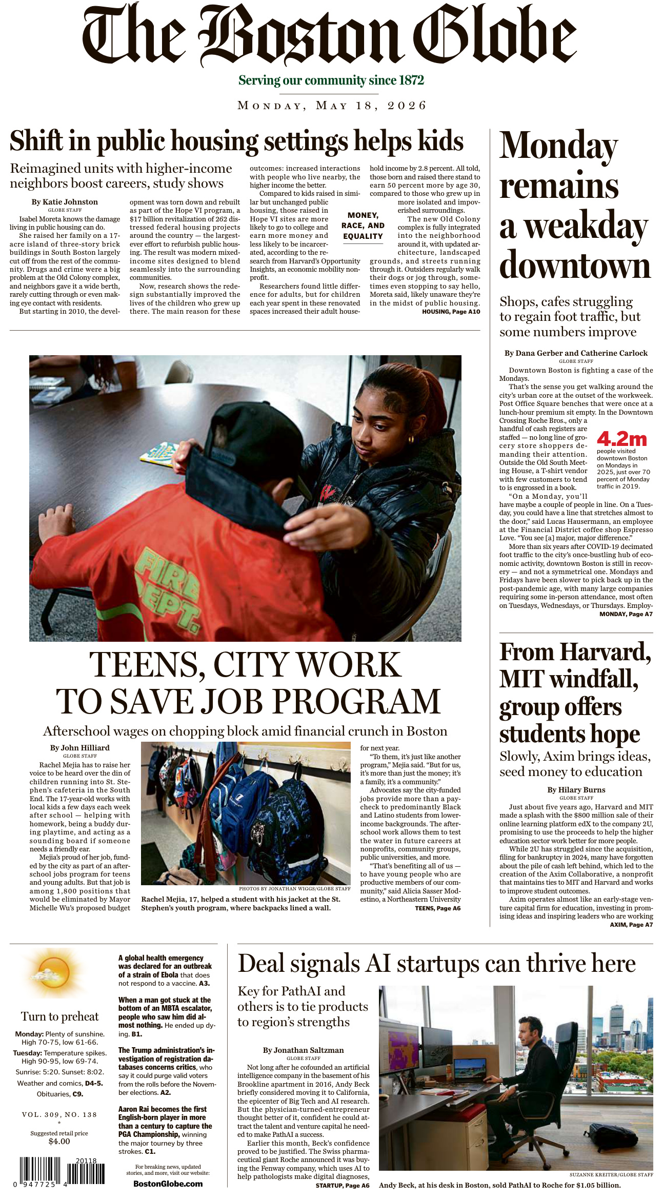 The Boston Globe - May 18, 2026 PDF Download - The Boston Globe