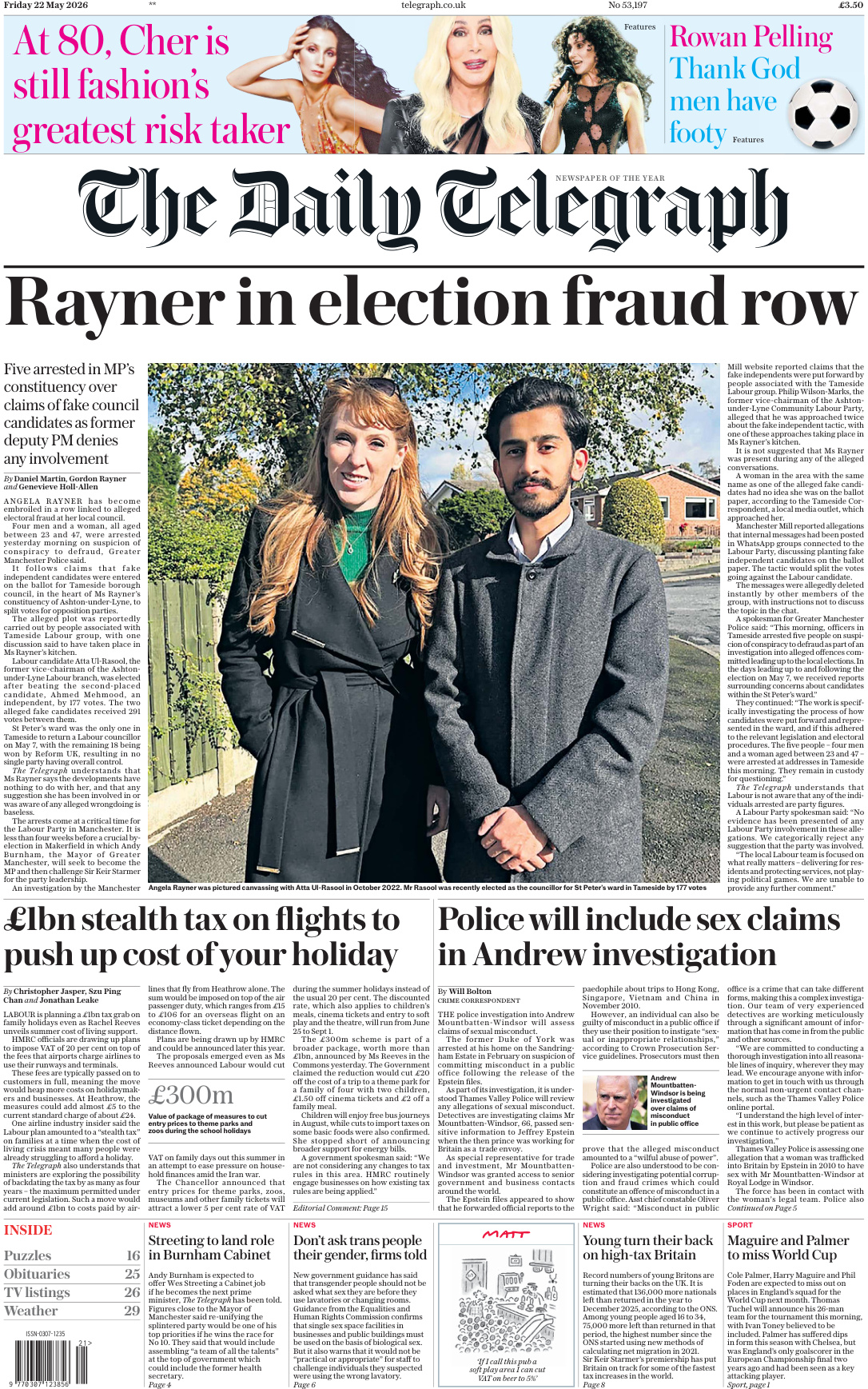 The Daily Telegraph - 22 May 2026 PDF Download - The Daily Telegraph