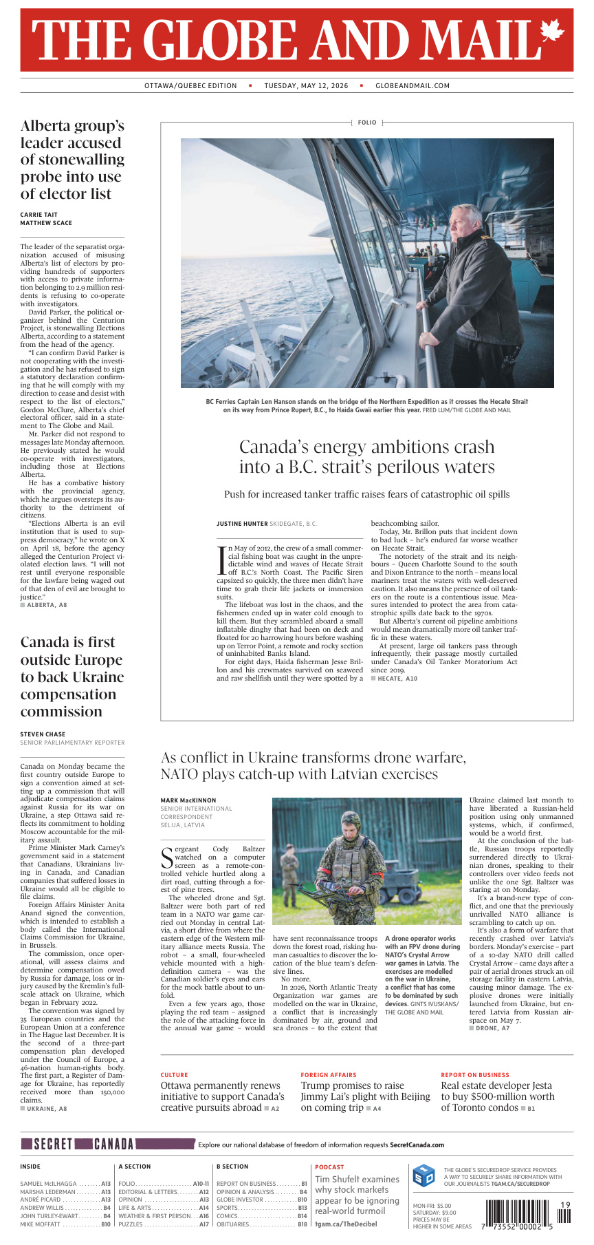 The Globe and Mail - 12 May 2026 PDF Download - The Globe and Mail